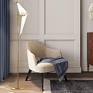 ETKEGHIP Floor Lamp for Living Room Modern ,63" Tall LED Pole Lamps Origami Crane Bird Standing Lamps for Office Kids Room Bedroom Reading Gold