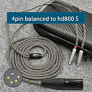 Nothers 4pin XLR Balanced OCC Silver Mixed Audio Cable Compatible Upgrade for sennheiser hd 800 s hd800 hd800s HD820s HD820 Dharma D1000 Earphone with Headphone Amplifier (2.5m(8.2ft))