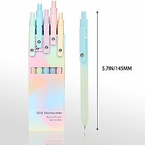 Ddaowanx Gel Pens, 5 Pcs 0.7mm Quick Dry Black Ink Pens Fine Point Smooth Writing Pens, Cute Office School Supplies Gifts for Women (5 Pcs Gradient-Black Ink)