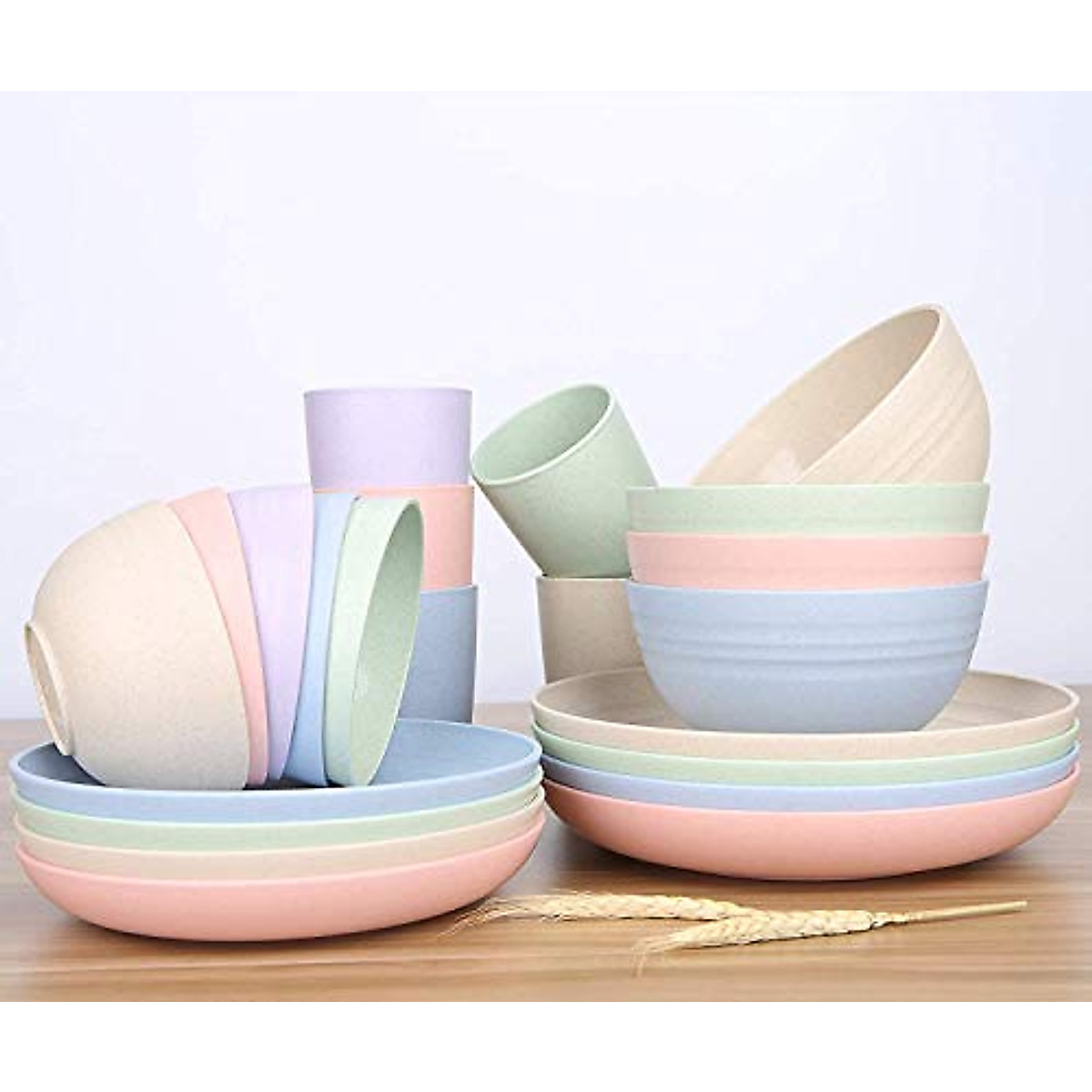 Unbreakable reusable mini Bowls Eco-Friendly Wheat Straw Dinner/Dessert/Salad Bowls Lightweight Noodle Bowl,Dishwasher & Microwave Safe bowls sets 4 Pieces (4.7')