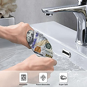 Us Bill Dollars Money Towels Decorations Face Towel Absorbent Guest Towel Portable Kitchen Tea Towels Multipurpose for Bathroom, Hotel, Gym and Spa
