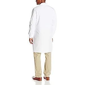 Red Kap Unisex Specialized Cuffed Lab Coat with 3 Front Pockets, White, Small