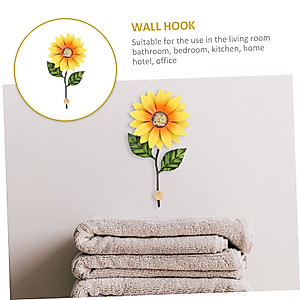 Yardenfun Small Daisy Wall Hanging Country Decor Sunflower Wall Hanger Wall Mounted Coat Rack Iron Art Sunflower Hanger Jacket Hanger Stand Towel Hanger Hook Crafts Wrought Iron Heavy Office