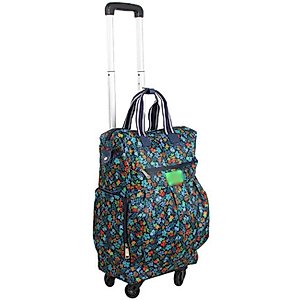 MTYLX Multifunctional Portable Trolleys with Wheels,Shopping Cart Trolley, Waterproof, Aluminum Alloy Telescopic Pull Rod, Convenient Folding Trolley,Multicolored,Large
