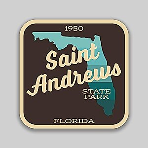 JMM Industries Saint Andrews State Park Florida Vinyl Decal Sticker Car Window Bumper 2-Pack 4-Inches by 4-Inches Premium Quality UV Protective Laminate SPS880
