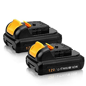PDstation 2Pack DCB120 Battery 3000mAh Replacement for Dewalt 12V Max Batteries Compatible with Dewalt 12V Battery Lithium Ion Power Tools DCB120 DCB123 DCB127 DCB122 DCB124 DCB121 DCB126