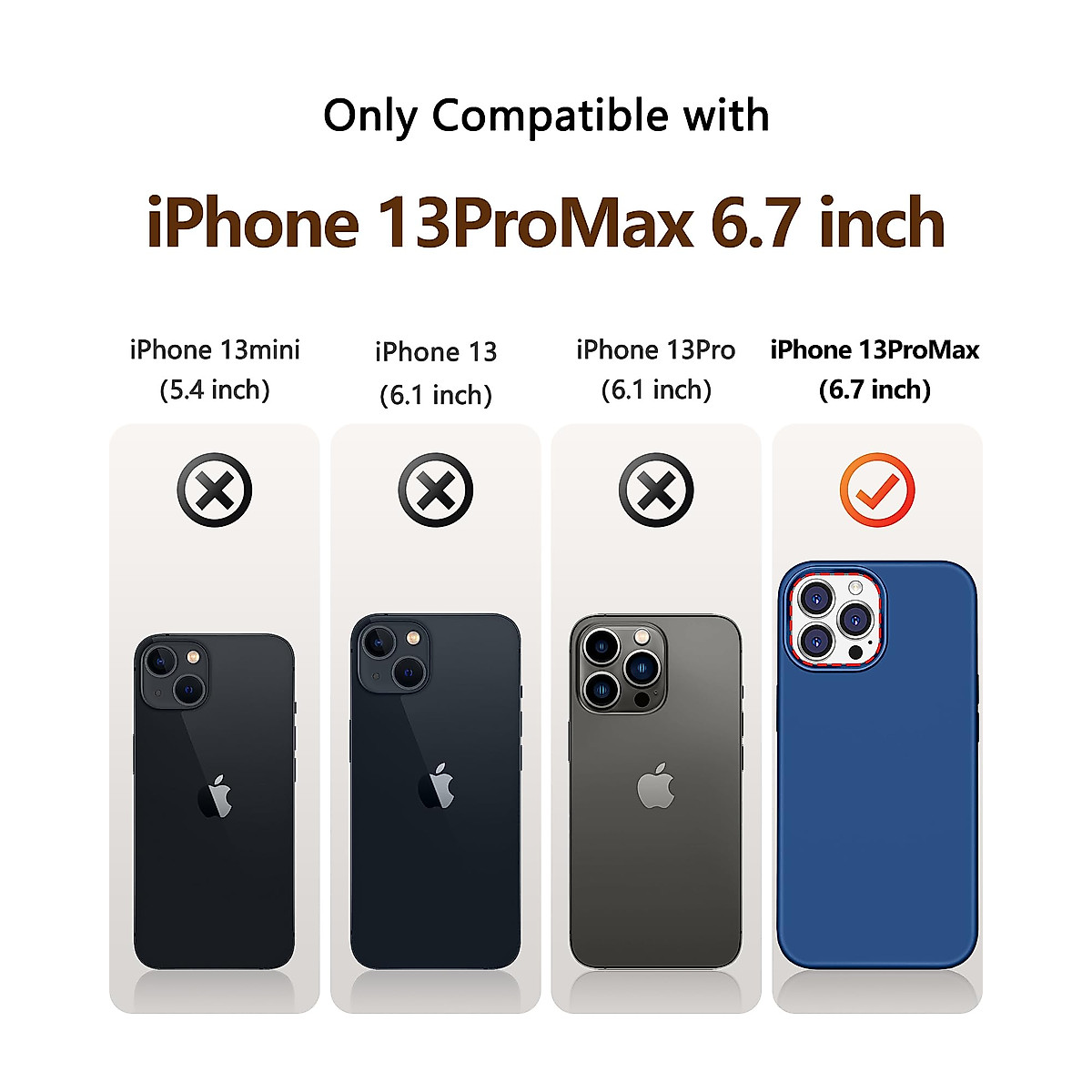 JTWIE [5 in 1 for iPhone 13 Pro Max Case, with Screen Protector and Camera Lens Protector, [Microfiber Lining] Slim Silicone Protective Phone Case(Navy Blue)…