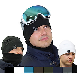 Temple Tape Tactical Fleece Watch Cap Beanie – Skull Cap Fleece Hat - 2 Pack Black/Black - One Size (Fits Most Heads)