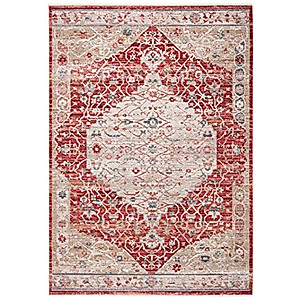 SAFAVIEH Kenitra Collection 10' x 14' Red / Beige KRA661R Vintage Oriental Distressed Area Rug