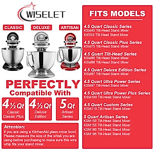 K45WW Stainless Steel Wire Whip for KitchenAid Artisan Series Tilt-Head Mixer 5 Quart Bowl, 6 Wire whisk Fits for Artisan Mixer, Heavy Duty, Dishwasher Safe, Balloon Whisk