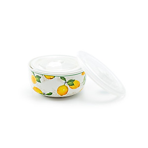 Gracie China Shop Grace Pantry Lemon Garden Storage Bowls with Vented Lids and Silicone Gasket Set of 2, Regular