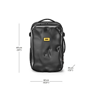 CRASH BAGGAGE Iconic Backpack | Black | 29L | Features a Rigid & Protective Dented Shell to Protect Your Items