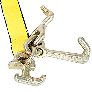 Fekuar 4Pcs 2" x 8' Truck Winch Tie Down Straps with RTJ Cluster Hook Heavy Duty Webbing Complete RTJ Strapes 3 Chain Link RTJ Cluster Hook Towing Truck Anchor Wrecker Tie Down