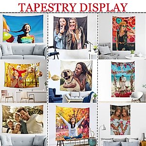GSHUJBV Custom Wall Tapestry Personalized Image/Logo/Text Custom Tapestry Funny Backdrop Poster for Dormitory，Bedroom (37x29inch Horizontal)