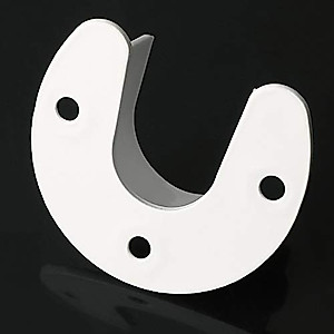 Mooche 4Pcs Wardrobe Closet Rod Bracket U-Shaped Curtain Rod Sockets Closet Pole End Supports Flange Rod Holder 1 Inch, Stainless Steel White Finished, MFL8001UW-4P