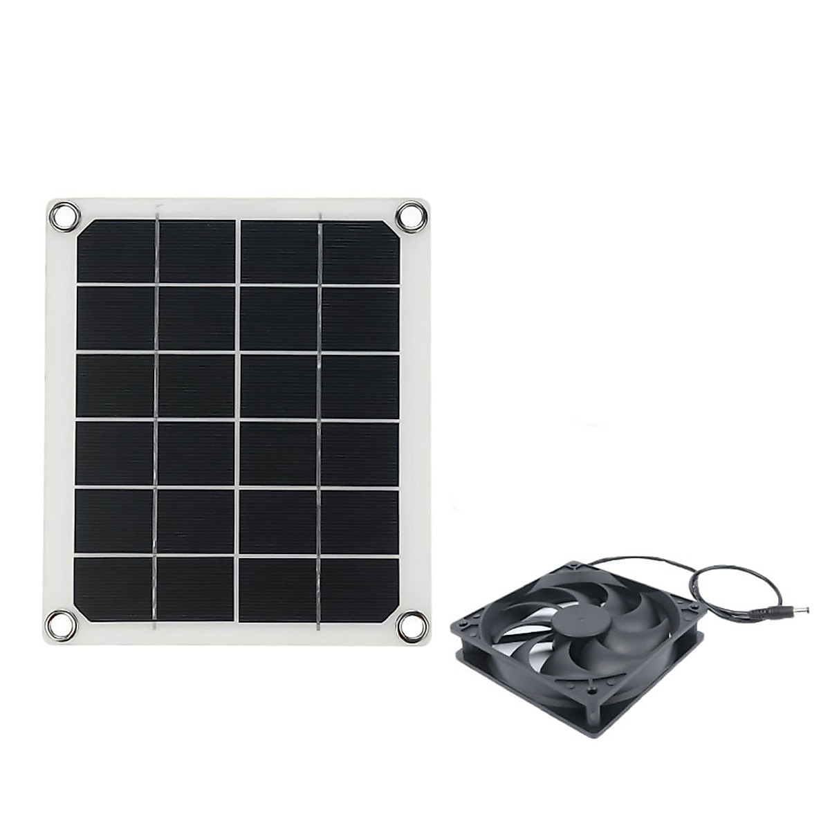 Solar Panel Fan Kit, 10w Portable Panel Powered Dual Fan with Energy Saving Large Airflow over 6 Years Life Span 3000r/M Speed, Efficient Cooling Fan for Chicken Coops, Greenhouses, Doghouses #
