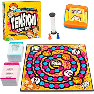 Tension Family Edition Board Game - Fast Paced Guessing Game Of Subjects And Categories - Kids vs. Adults Version Features 200 Cards (Ages 7+)