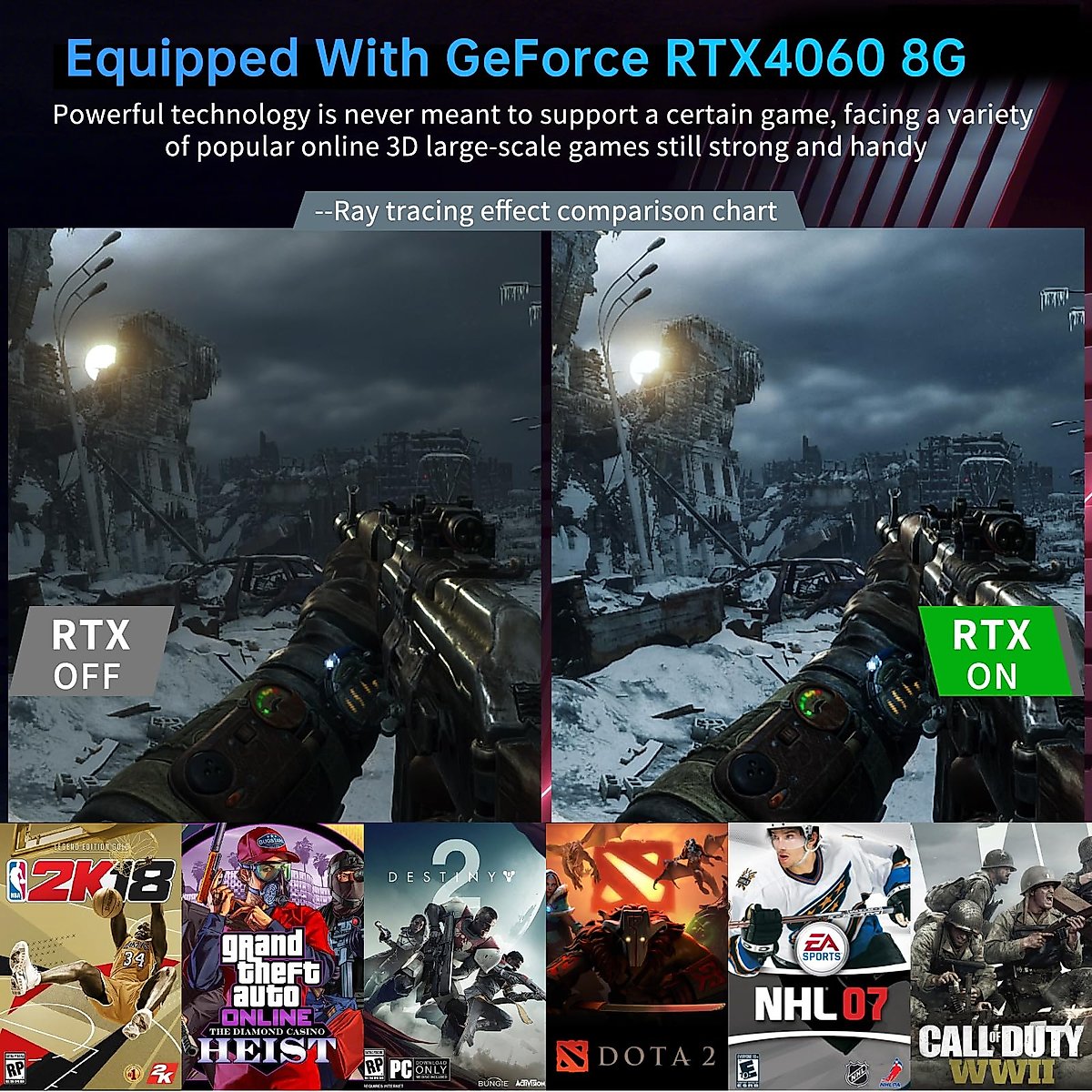 Mini PC Gaming, Desktop Computer i9-13900F 24 Cores Upto 5.6GHz, DDR5, 512G M.2 PCIE4.0 SSD, Windows 11 Pro, GeForce RTX4060Ti 8G, Four Display, 8K@60Hz Outputs, Dual LAN, WiFi6E/BT5.3