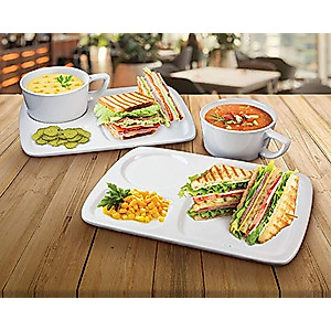 Ceramic Soup & Sandwich Tray Set (2 Pack)