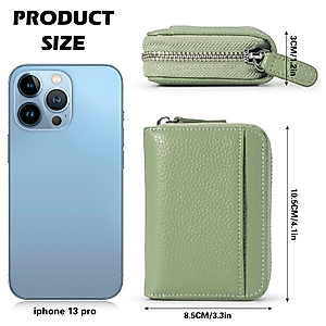 GHGMAO 20 Card Slots Credit Card Wallets for Women Credit Card Holder Ladies Card Case Female Wallet Small Genuine Leather Organizer Id Card Wallet Zipper Purse Case