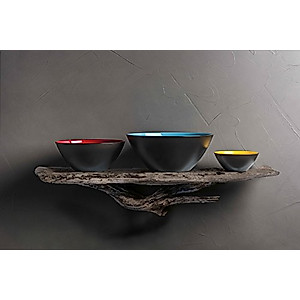 Guzzini My Fusion Large Bowl, BPA-Free Shatter-Resistant Acrylic, 9-3/4 inch Diameter, Ideal for Serving Main Dishes, Salads and Snacks, Grey, Yellow (Model: 281425141)