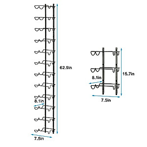 JKsmart Wine Rack Wall Mounted for 24 Bottles, Metal Adjustable Wall Wine Rack, Freely Spliceable Hanging Wine Holder for Kitchen Pantry Bar Wine Cellar,Black