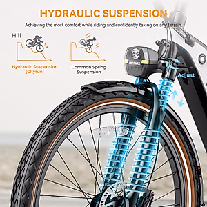 Heybike Cityrun Electric Bike, 1000W Motor Peak City Cruiser Ebike, 48V 15Ah(720Wh) Battery, 60 Miles, Step-Thru Electric Bicycle with APP Control, 3H Fast Charging, Commuter Electric Bike for Adults