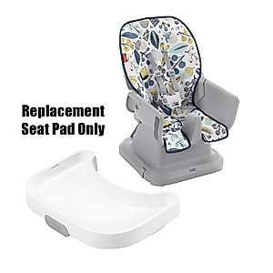 F-Price Replacement Part for Fisher-Price Highchair - GVH09 ~ Space-Saver High-Chair Booster Seat ~ Navy Foliage ~ Replacement Seat Pad,Blue, White