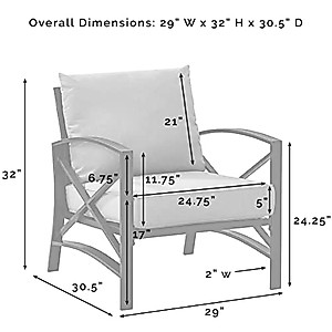 Crosley Furniture KO60007BZ-OL Kaplan Outdoor Metal Arm Chair, Oiled Bronze with Oatmeal Cushions