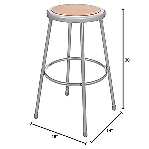 OEF Furnishings (2 Pack) Steel Stools, Grey, 30" High, No Assembly Required