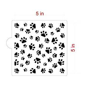 Mini Dog Paws Allover Cookie and Craft Stencil by Designer Stencils