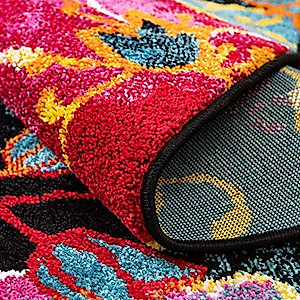 Unique Loom Lyon Collection Area Rug - Kennedy (3' 3" x 5' 3" Oval, Black/ Green)