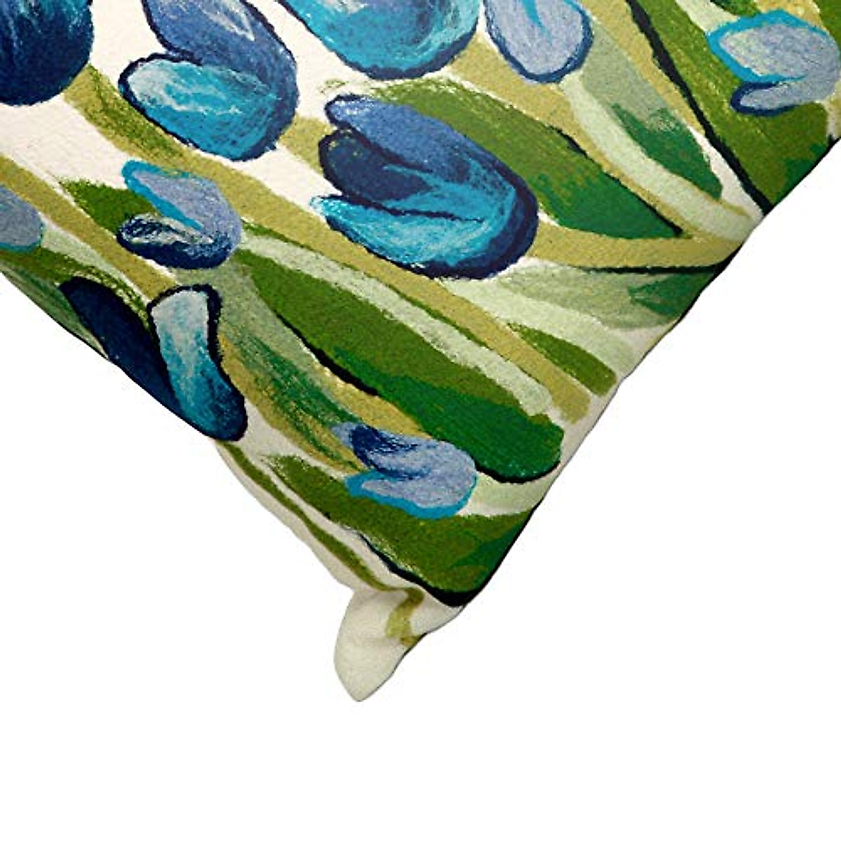 Liora Manne Visions II Allover Tulips Indoor/Outdoor Pillow, 20" X 20" Square, Blue