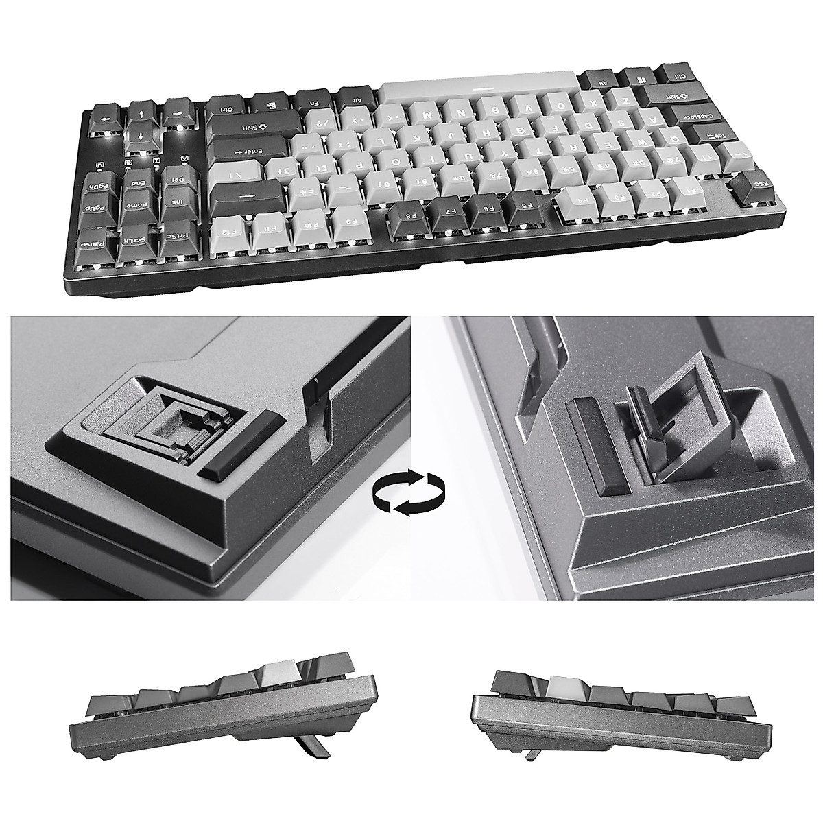 DURGOD K320 Corona White Backlit TKL Mechanical Keyboard | 87 Keys Tenkeyless | USB C Wired | Doubleshot PBT Keycaps | Programmable Keys | NKRO Rollover | Windows & Mac (Corona, Cherry Brown)