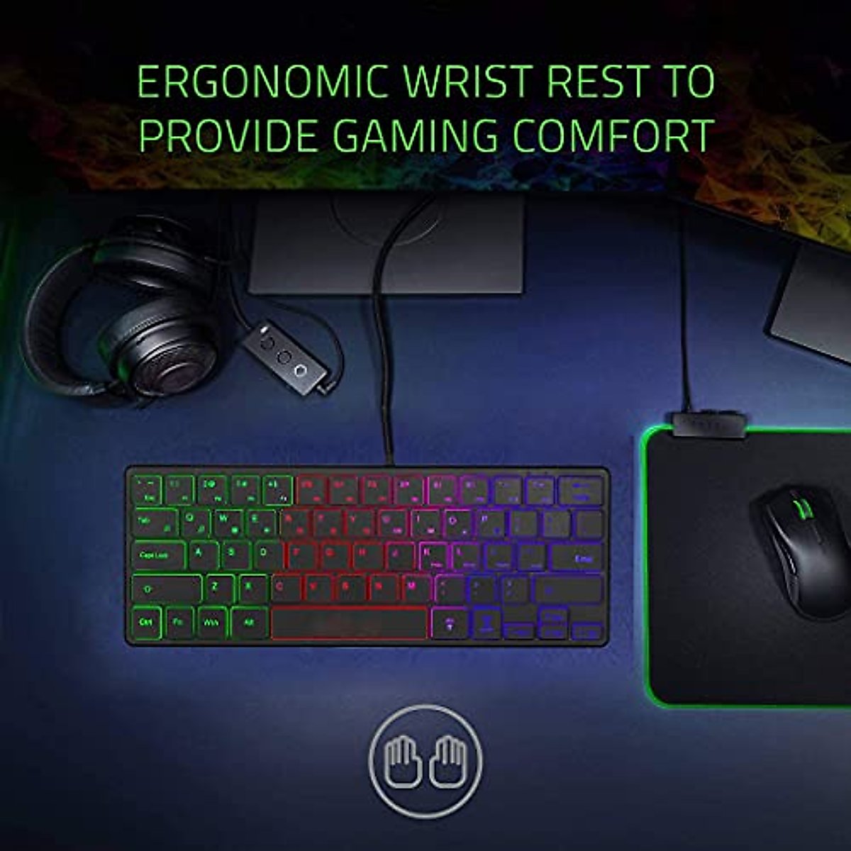 Mechanical Gaming Keyboard,MingSheng USB Wired 60% Compact Keyboard 64 Keys Small Portable Gaming Office Mute RGB Backlit Mechanical Keyboard for PC Gamers