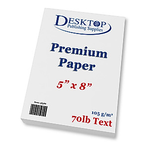 Bright White Blank 5x8 Paper - Premium Feel 70lb Text - 100 Pack