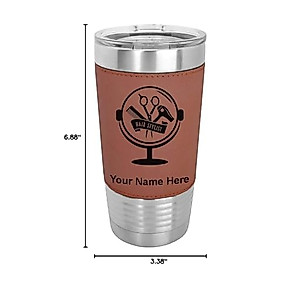 LaserGram 20oz Vacuum Insulated Tumbler Mug, Hair Stylist, Personalized Engraving Included (Faux Leather, Dark Brown)