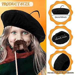 Xaatren 40 Pcs French Berets and Scarves Bulk Beret Hats for Women Kids Felt Artist Beret with Scarf for Halloween Costume(Neon Colors)