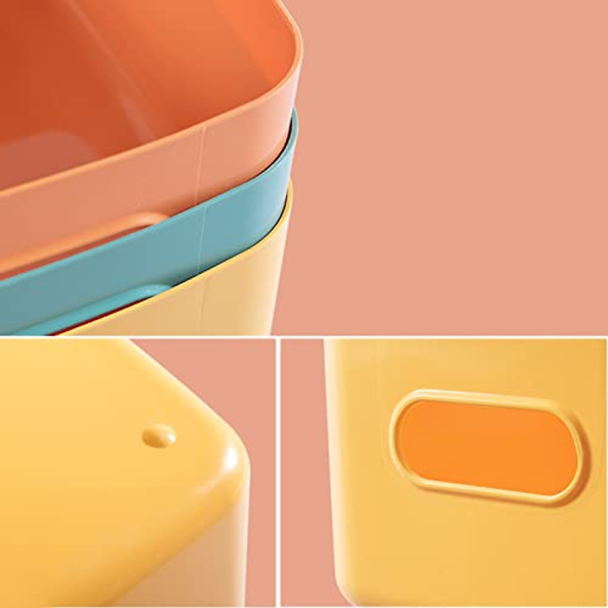 Plastic Storage Baskets 8 Pack, Small Pantry Baskets for Organizing, Organizer Basket Bins for Shelves, Organizer and Storage for Bathroom, Bedrooms, Kitchens (Colour Small)