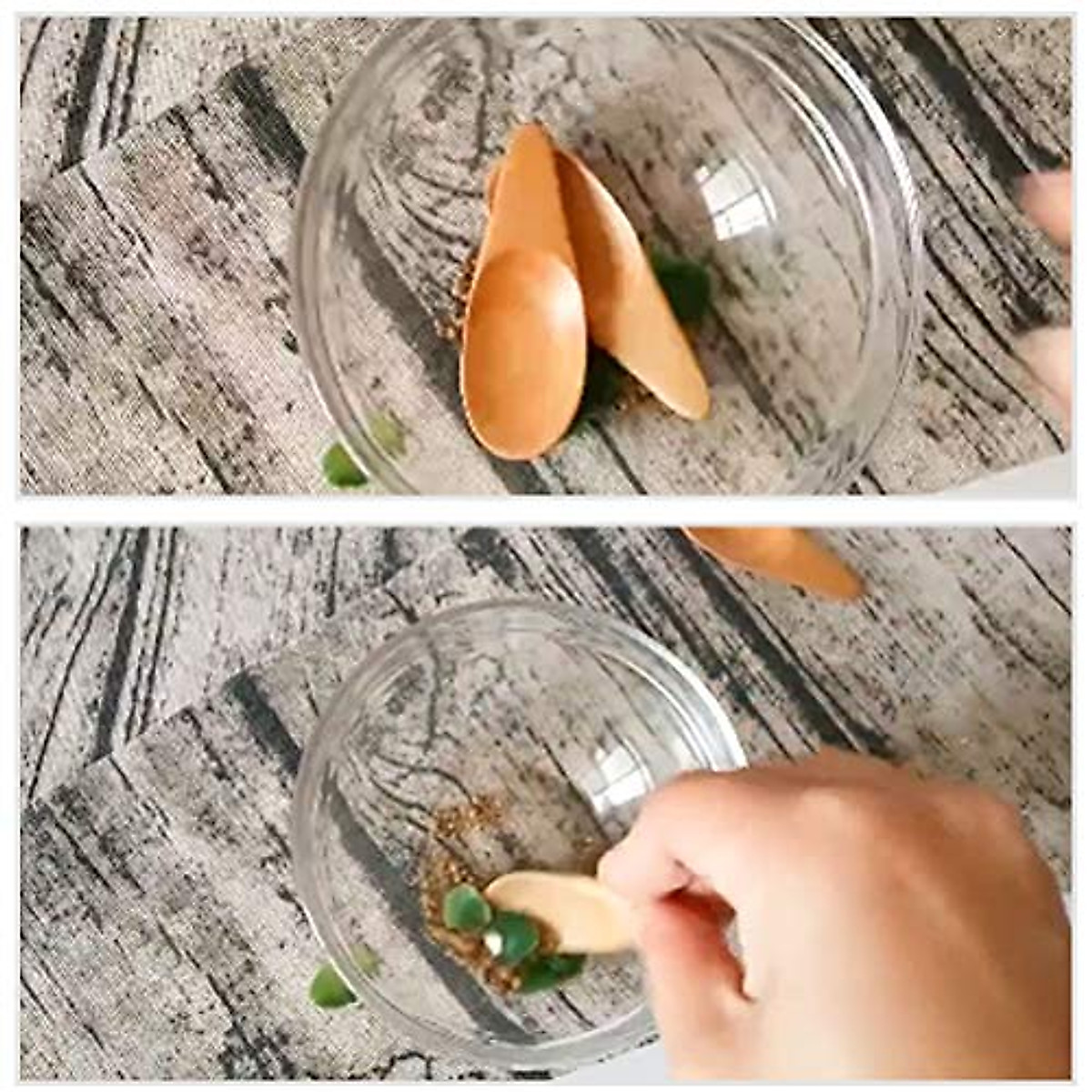 5 Pieces Mini Wooden Spoons, Small Salt Spoon with Short Handle Mini Wood Scoop for Spice Jars Tea Coffee Milk Powder, Natural Color