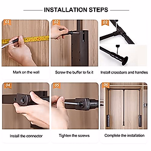 Pull Down Closet Rod for Hanging Clothes, Soft-Close Wardrobe Lift Retractable Cabinet Rail for Inside Cabinet Width 35"~47.2", 33 lb Weight Rating Aluminium alloy Tubing with Plastic Housing