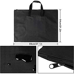 Canvas Art Portfolio Carry Bag Large Size A2 Artist Portfolio Case Drawing Board Bag Lightweight Poster Board Storage Bag Artwork Drawing Painting Photography SketchingArt Supplies Organizer (68x53CM)