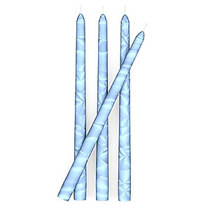 CANDWAX 10 inch Unscented Candles Set of 4 - Dripless Taper Candles Colored As Frost - Long Tapered Candles Ideal As Dinner Candles, Candle Décor and Wedding Candle - Light Blue Candlesticks