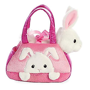 Aurora® Fashionable Fancy Pals™ Peek-A-Boo Bunny Stuffed Animal - On-The-go Companions - Stylish Accessories - Pink 7 Inches