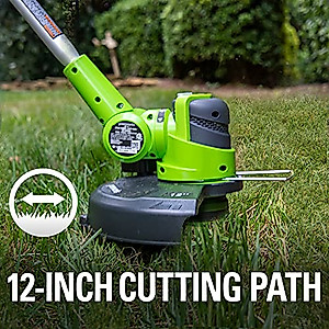 Greenworks 24V 12 inch String Trimmer, 2Ah USB Battery and Charger Included ST24B215