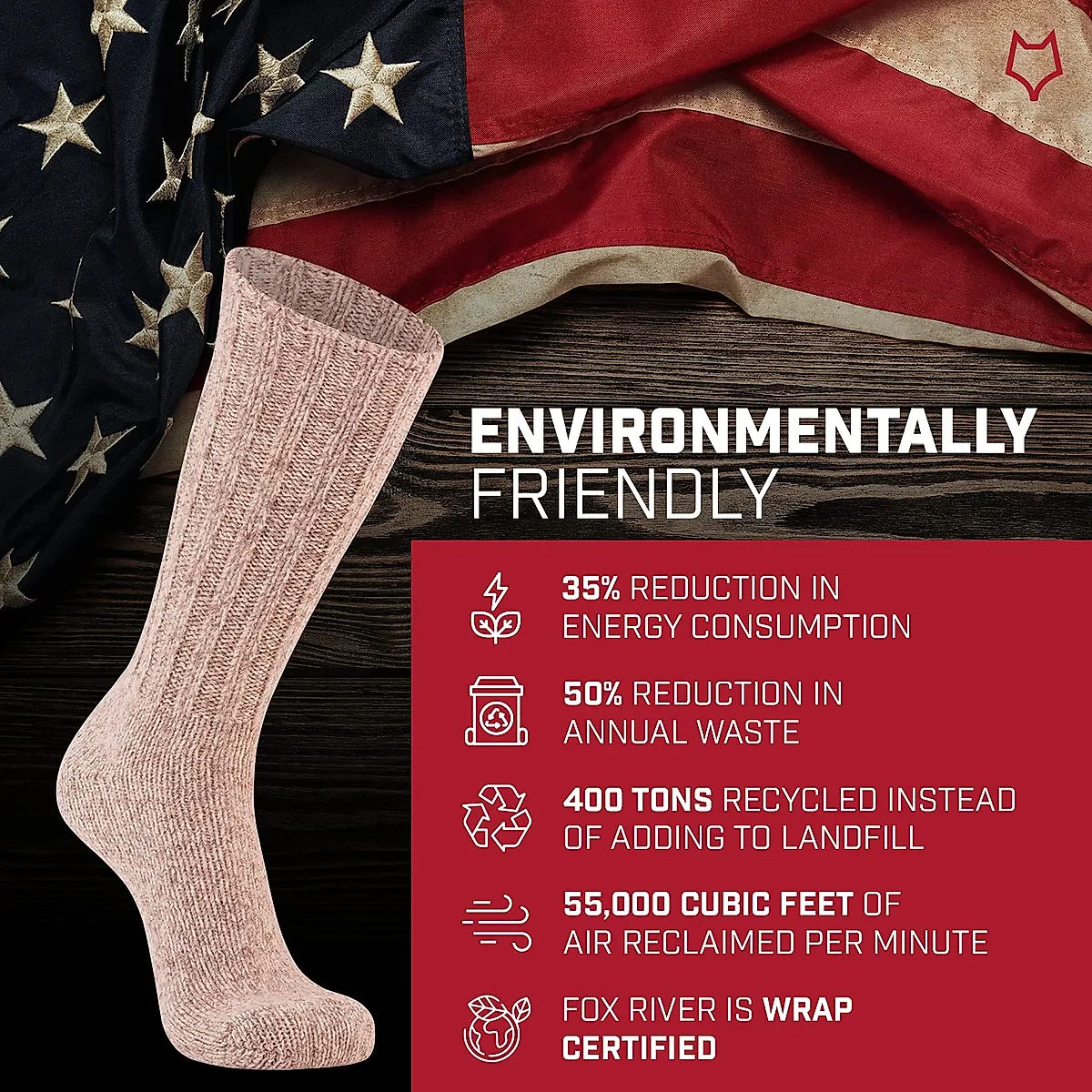 Fox River Norsk Crew Hiking Sock, Classic Ragg Wool, Memory-Knit Construction, Reinforced for Durability, Warm, Brown Tweed, X-Large