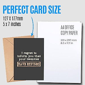 Funny 30th Birthday Card for men or women with envelope | Joke card for someone who is turning 30 years old | Original and unique present idea for son, daughter | Your Twenties Have Expired