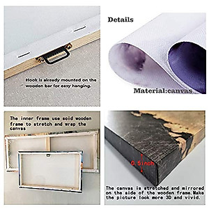 Purple Pictures Wall Decor Flowers Canvas Wall Art for Couples Bedroom Romantic Rose Bathroom Painting Black and White Grey Love Themed Floral Poster Living Room Modern Home Decorations 12x12" 4 Pcs