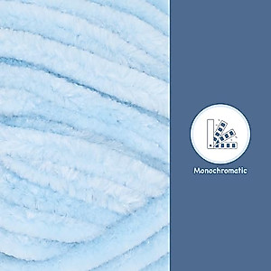 2 Pcs - Soft and Bulky Velvet Yarn for Knitting Thick & Quick | 2x100g Yarn Crochet and Knitting Assorted Yarn Baby Velvet Bulk for Adults and Kids (Baby Blue)