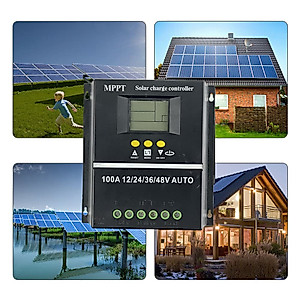 PWM 100A 12V 24V 36V 48V Solar Panel Charge Controller Solar PV Battery Charger with LCD MPPT Solar Controller